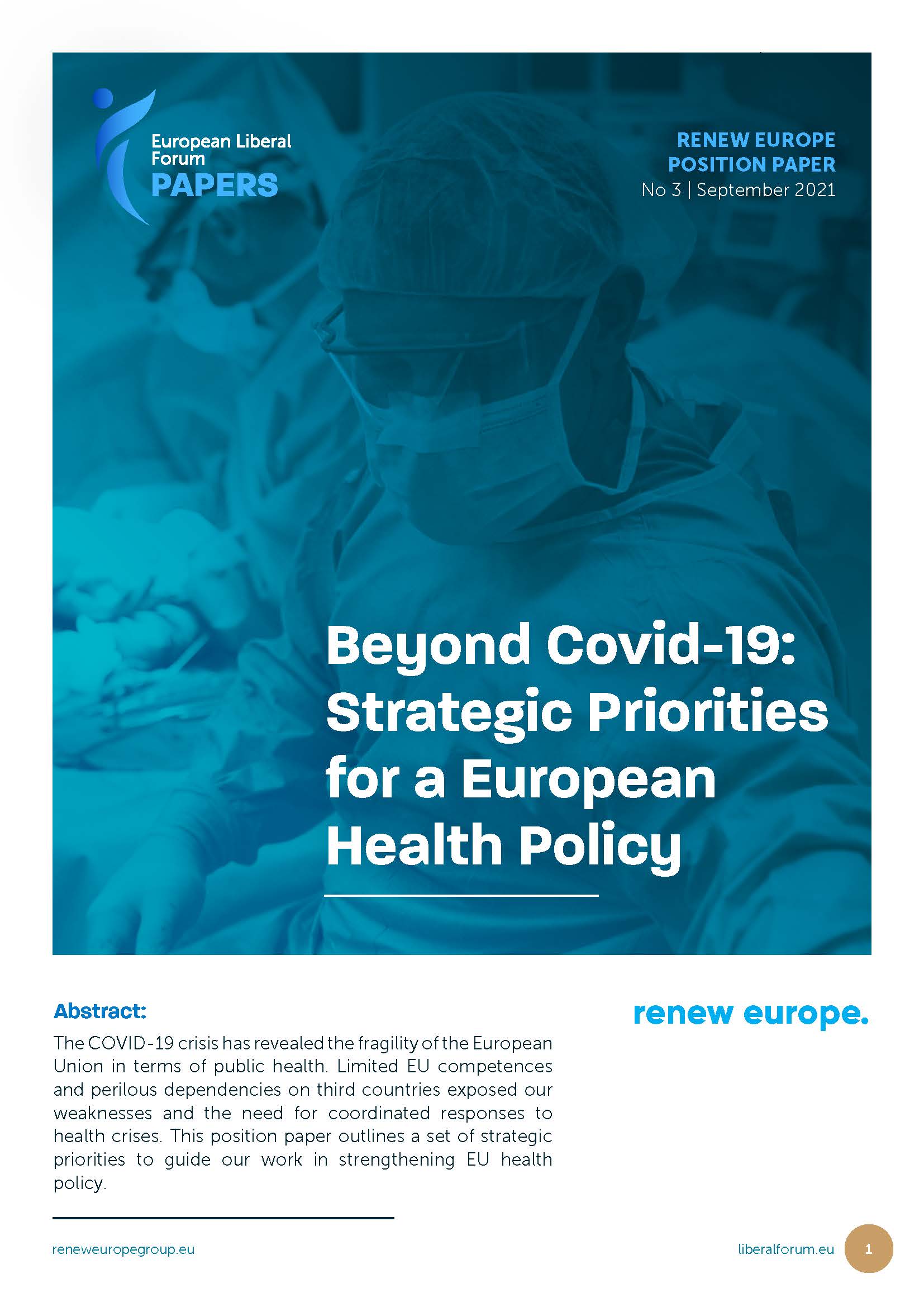Renew Europe Position Paper 3: Beyond Covid-19: Strategic Priorities ...