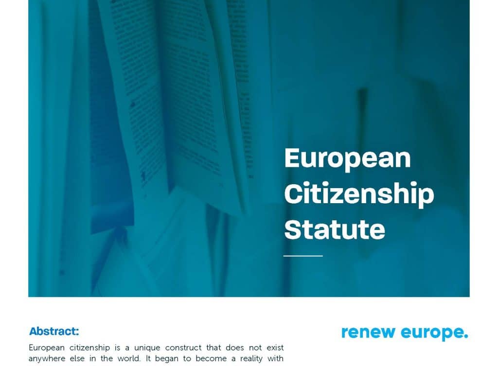 Renew Europe Position Paper 13: European Citizenship Statute - The ...